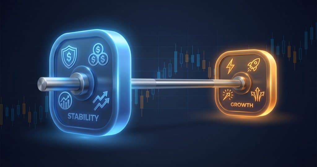The "Barbell" Options Portfolio: Safe Income + Asymmetric Bets